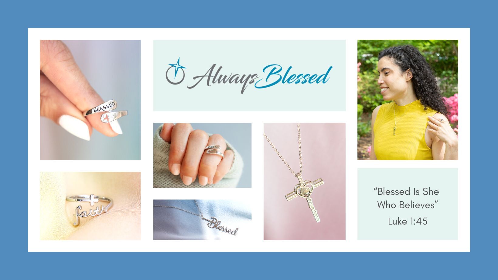 Always Blessed - Elegant Silver Faith Inspired Custom Jewelry