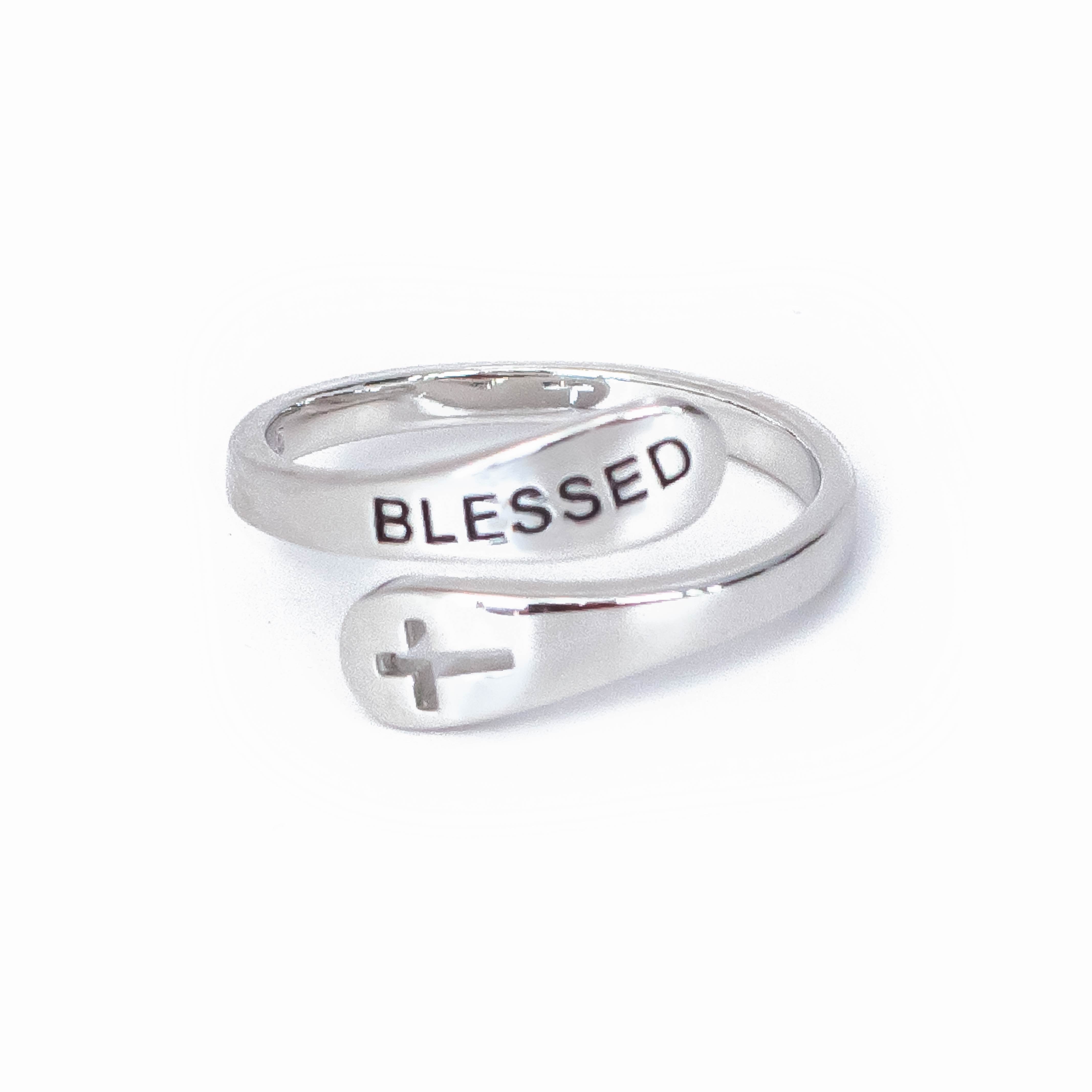 "BLESSED" Sterling Silver Cross Ring, Best Religious Gift under $40 ...